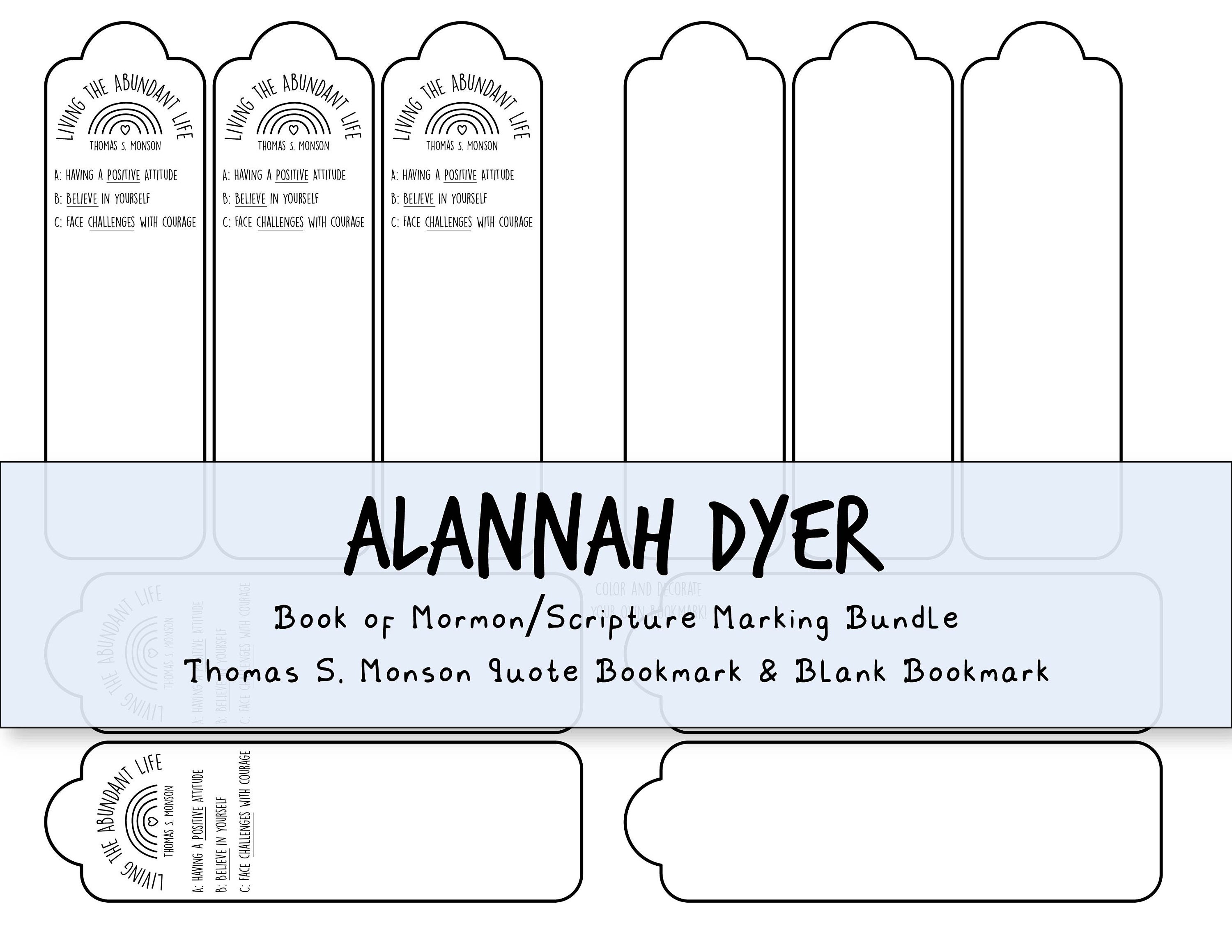 Book of Mormon/scripture Marking Bundle Printables| DIGITAL| Bookmarks ...