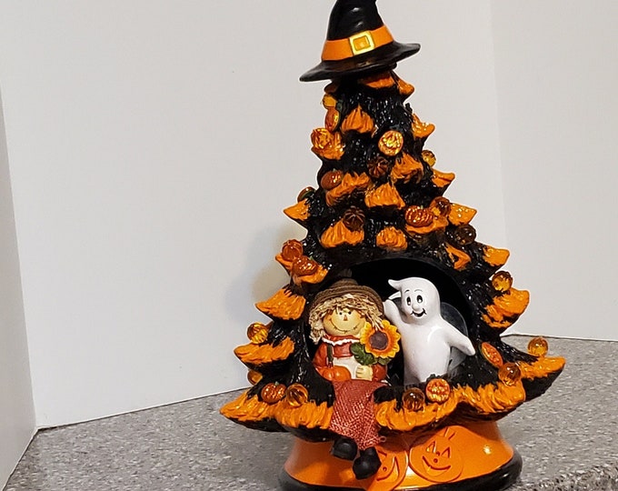Halloween Tree With Lights, Ceramic,handmade and Hand Painted. Price ...