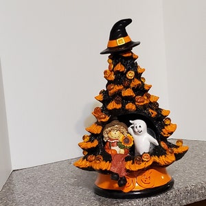 Halloween Tree With Lights Ceramichandmade and Hand Painted. - Etsy