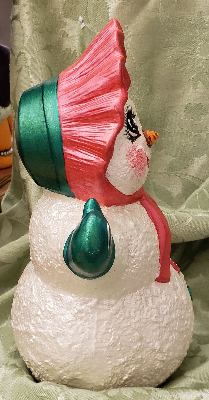 Handmade Ceramic Mrs. Snowman Christmas Decor, 10.5 Inches - Etsy