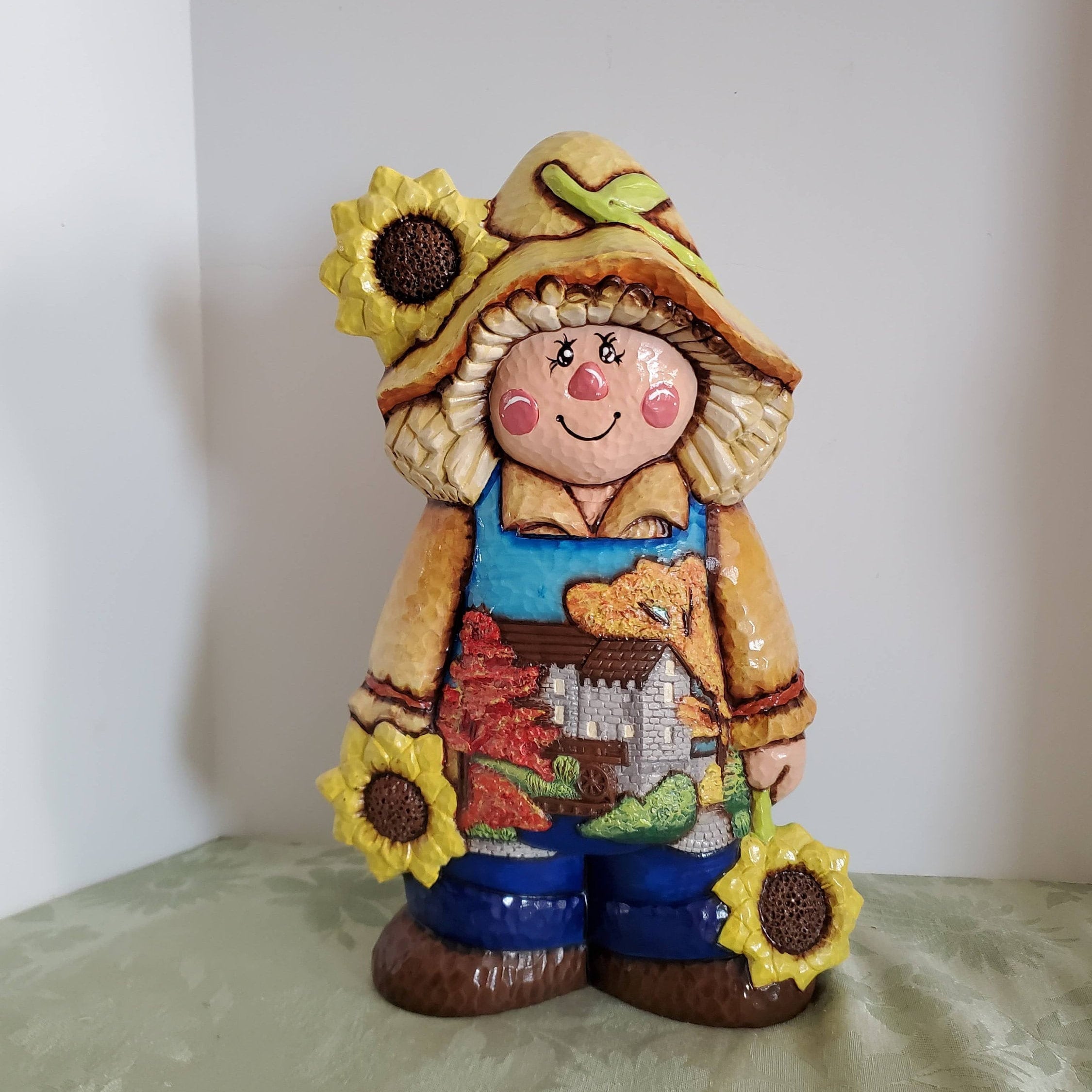 Hand-painted Ceramic Fall Kids Figurines, Scenic Decor - Etsy