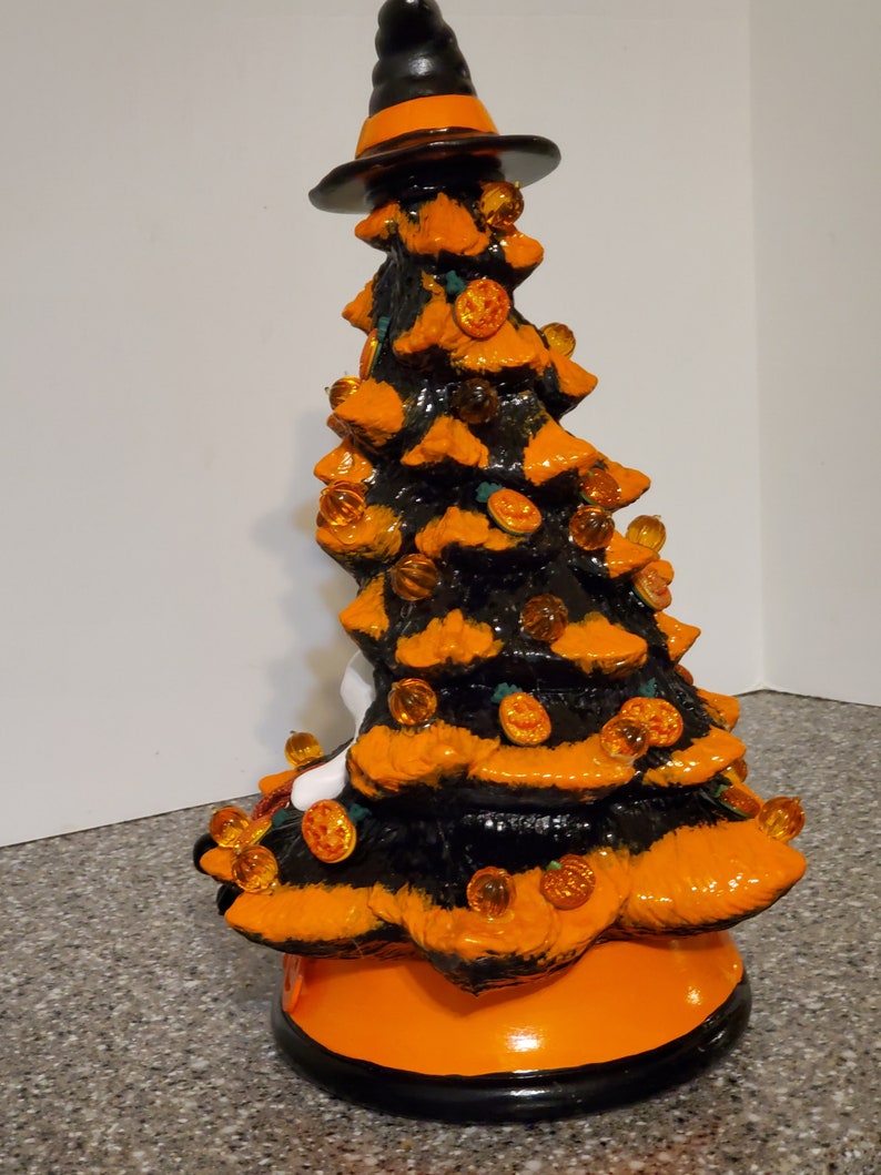 Halloween Tree With Lights Ceramichandmade and Hand Painted. - Etsy