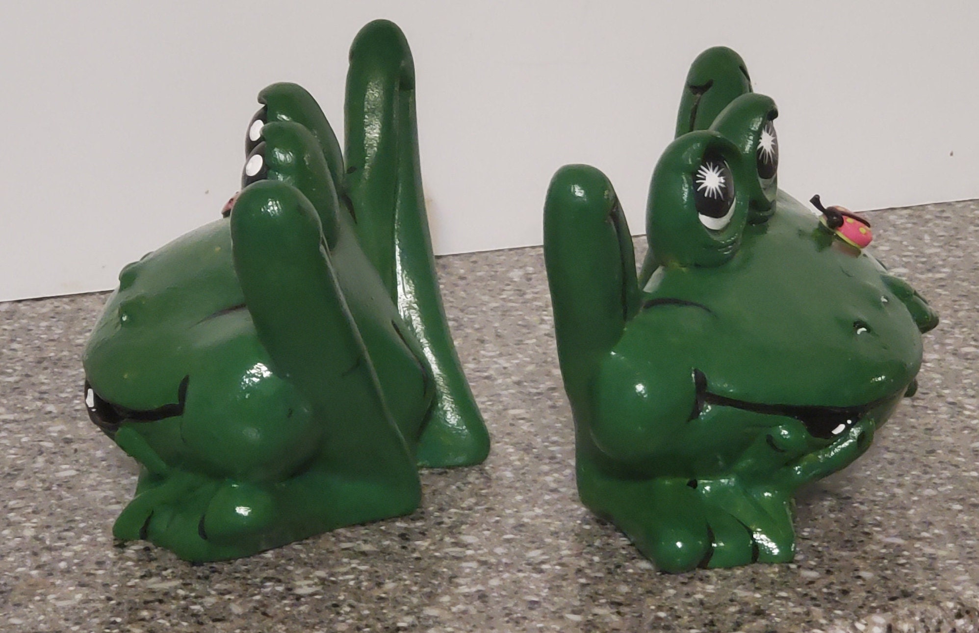 Two Friendly Frogs a Talking. Happy to Greet Everyone Coming to Their ...