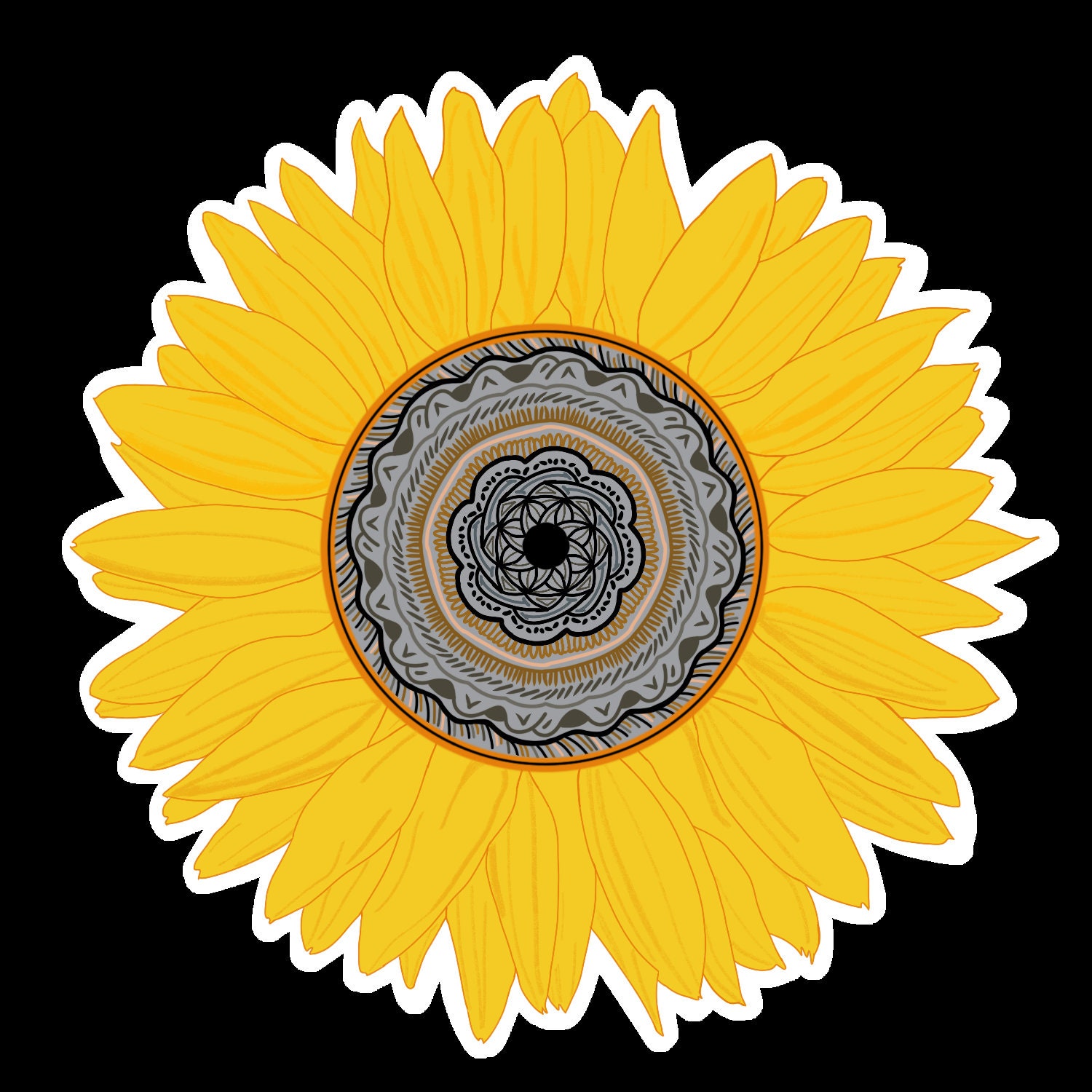 Sunflower Sticker - Vinyl Flower Sticker | Weatherproof - Etsy