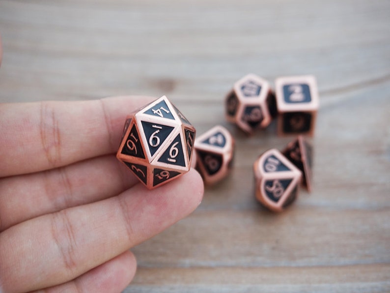 Copper Polyhedral Dice Set-d&d Dice-d4 D6 D8 D10 D% D12 D20 - Etsy