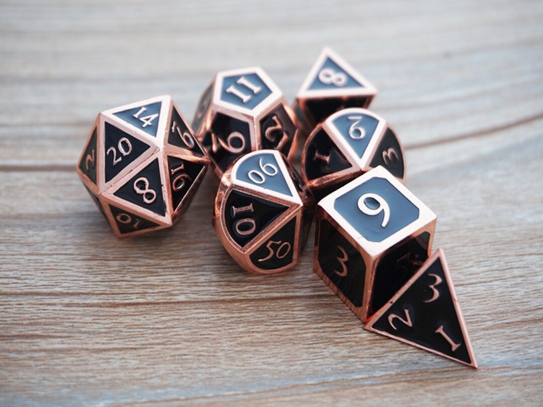 Copper Polyhedral Dice Set-d&d Dice-d4 D6 D8 D10 D% D12 D20 for Rpg ...