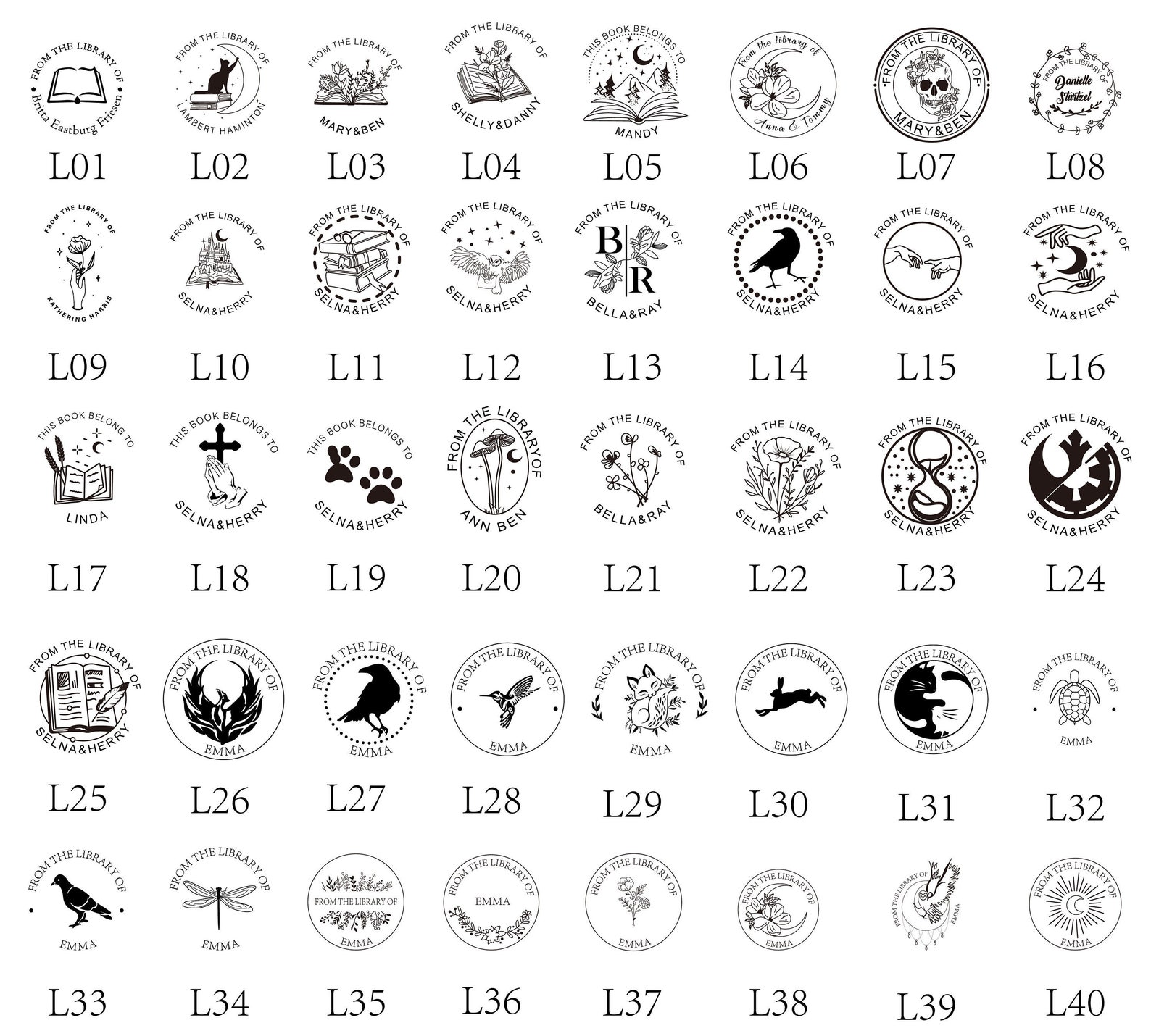 Personal Library Embosser Custom Library Book Stamp Hand - Etsy