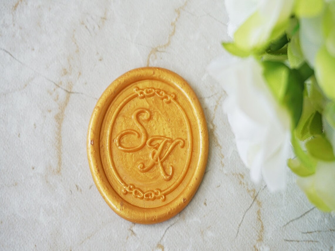 Initials Wax Seal Stamp Custom Sealing Wax Stamp Kit Wax | Etsy