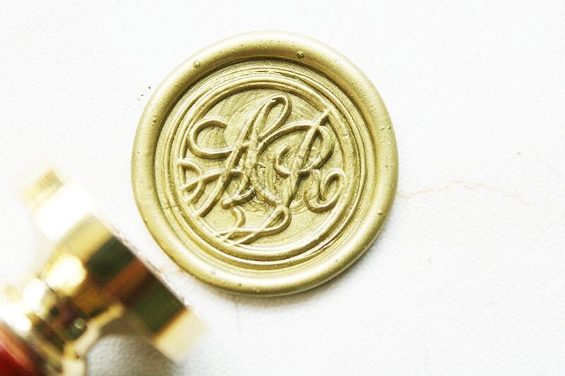 Personalized Calligraphy 2 Initials Monogram Wax Seal Stamp - Etsy