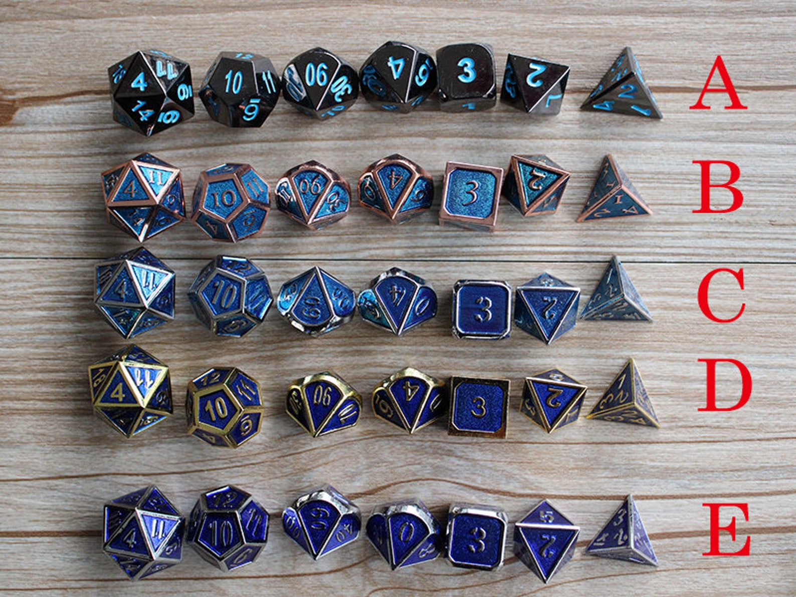 Dice-solid Metal Dice Set-dnd Dice-polyhedral Dice Set-for - Etsy UK