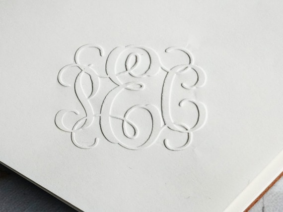 Custom Embossed Monogram Floral Accent Wedding Embosser – Custom