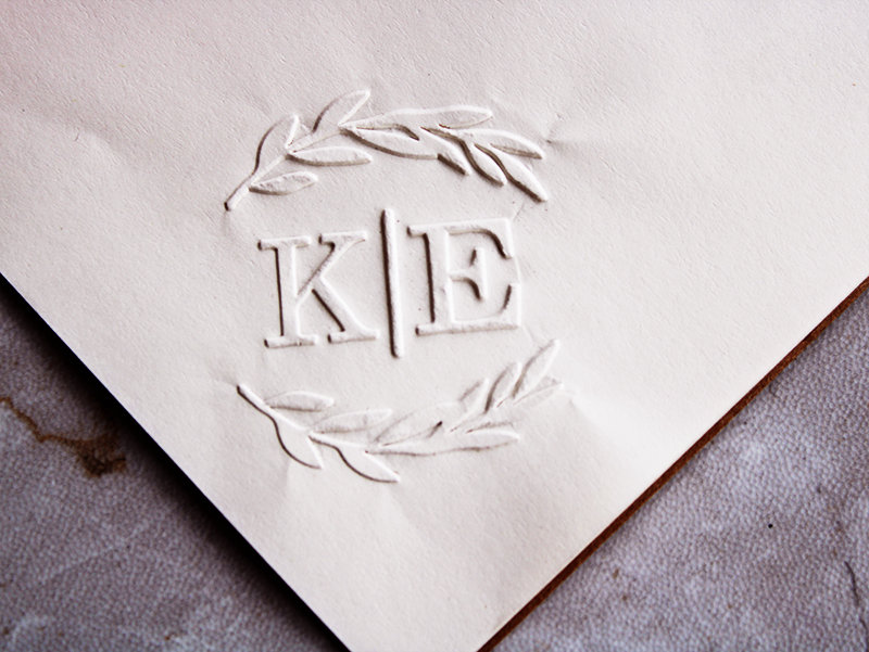 Personalized Wedding Monogram With Olive Embosser Custom | Etsy