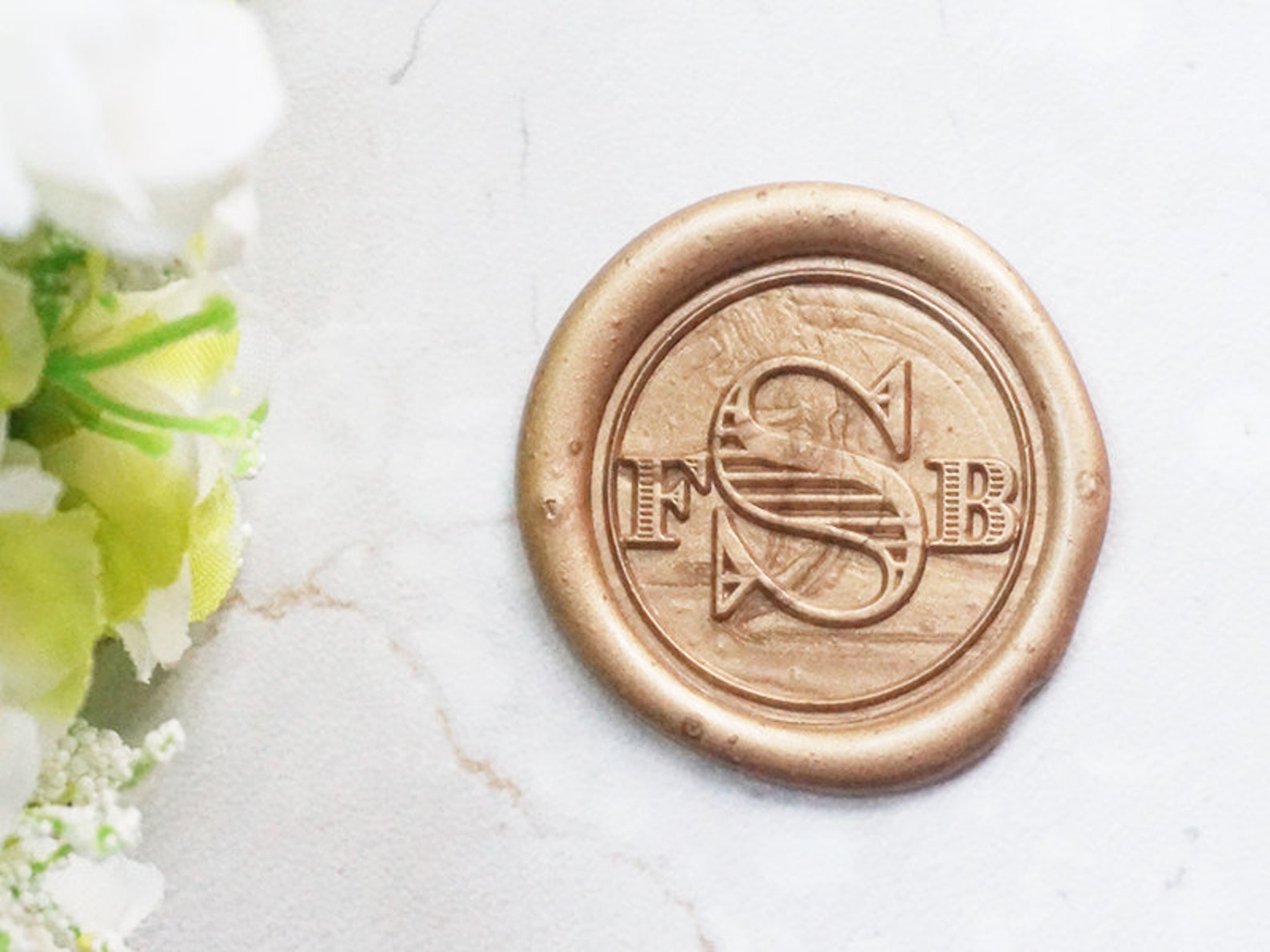 Personalized 3-Initial Monogram Wax Seal Stamp/Custom wedding | Etsy