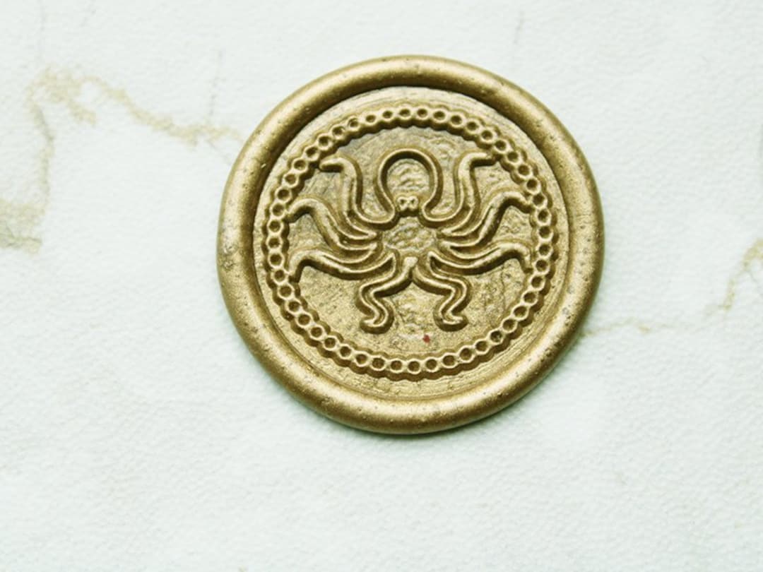 Octopus Wax Seal Stamps Kit Wedding Invitation Sealing Stamps Wooden ...