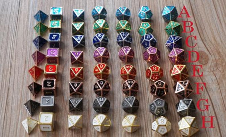 Copper Polyhedral Dice Set-d&d Dice-d4 D6 D8 D10 D% D12 D20 - Etsy