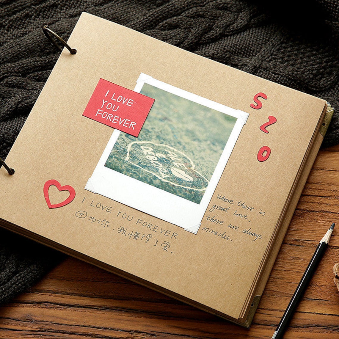 Square Photo Album / Kraft Cover Blank Photo Album / Wedding Photo ...
