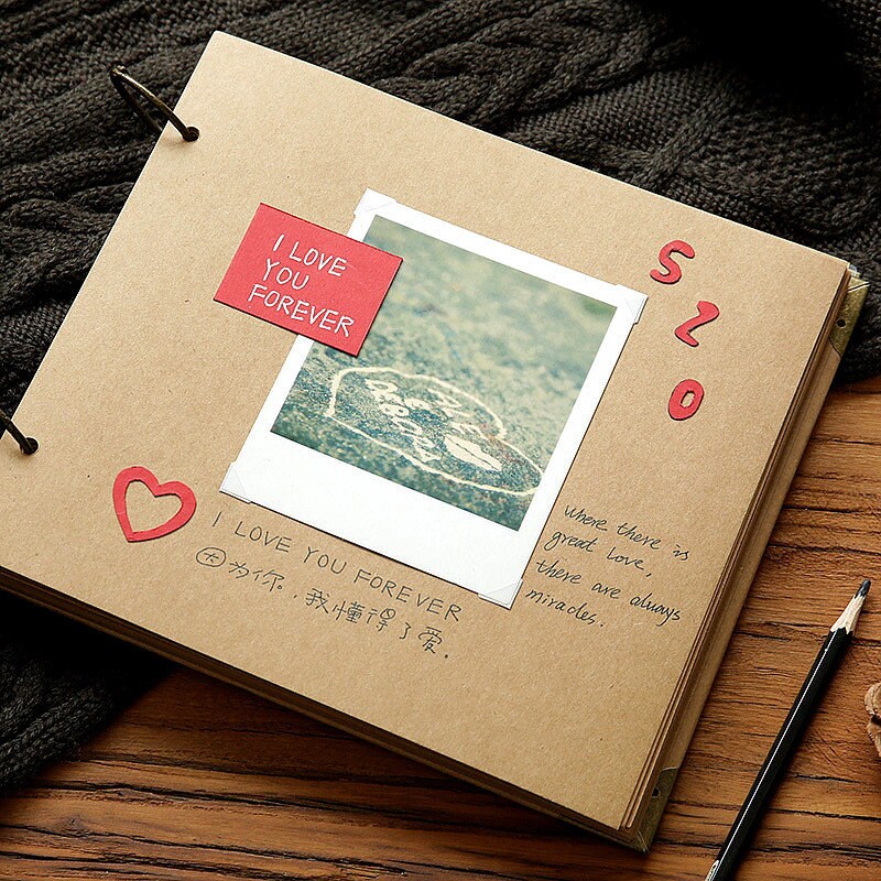 Square Photo Album / Kraft Cover Blank Photo Album / Wedding Photo ...