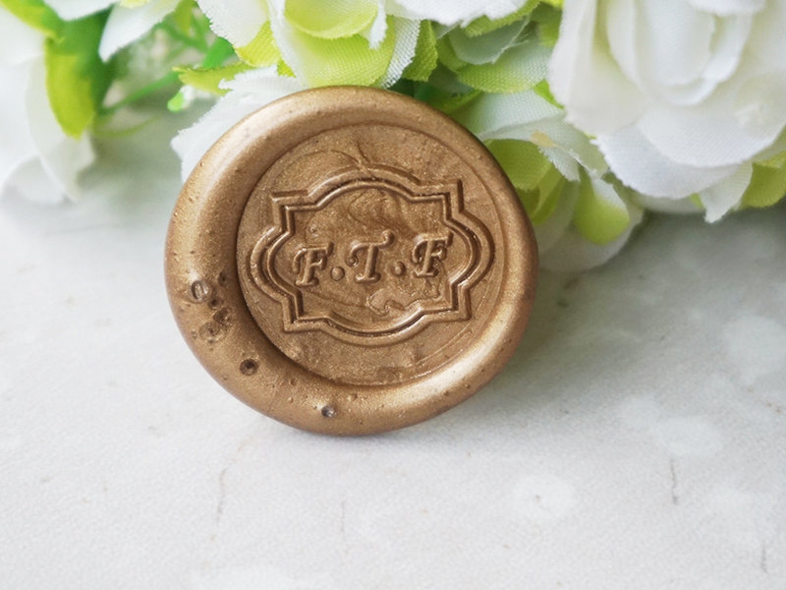 Rectangle Monogram Wax Seal Stamp Personalized Initial | Etsy