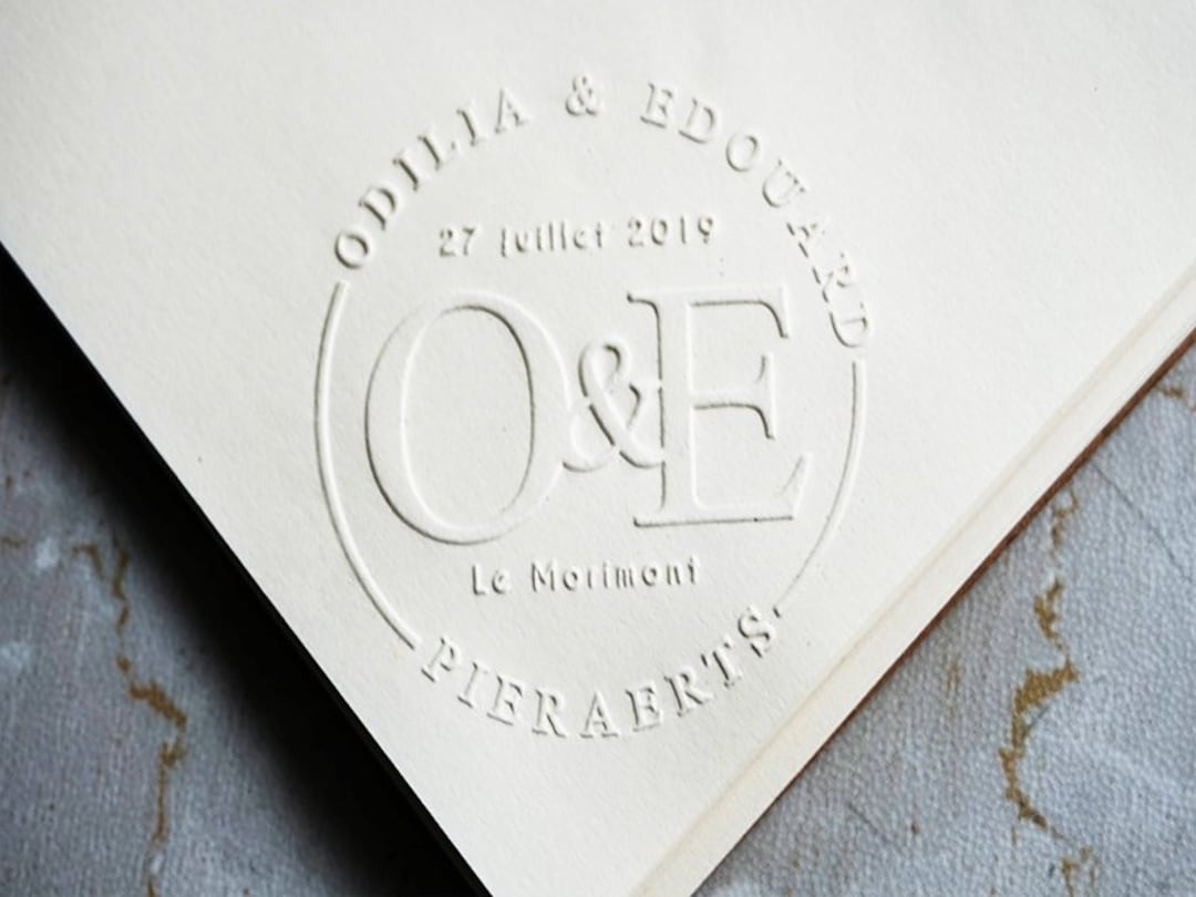 Custom Name Embosser Stamp, Wedding Embosser Monogram With Date ...