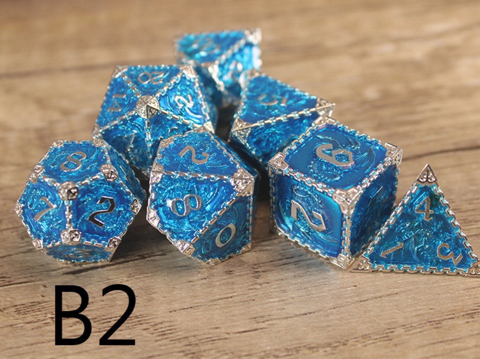 Sky Blue Dice for Dungeons and Dragons-set of Solid Metal Dice-dnd Dice ...