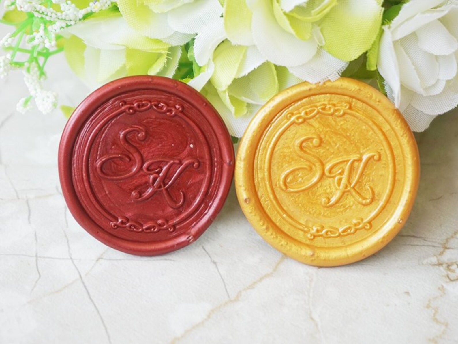 Initials Wax Seal Stamp Custom Sealing Wax Stamp Kit Wax | Etsy