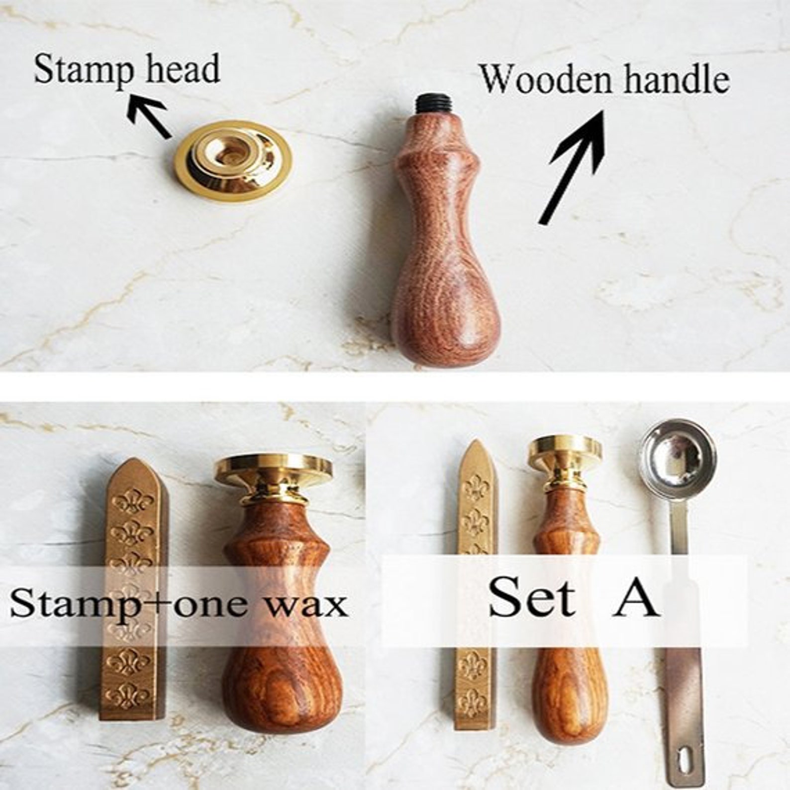 Personalized Script Font Initlals Wax Seal Stamp - Handwriting Wax Seal ...
