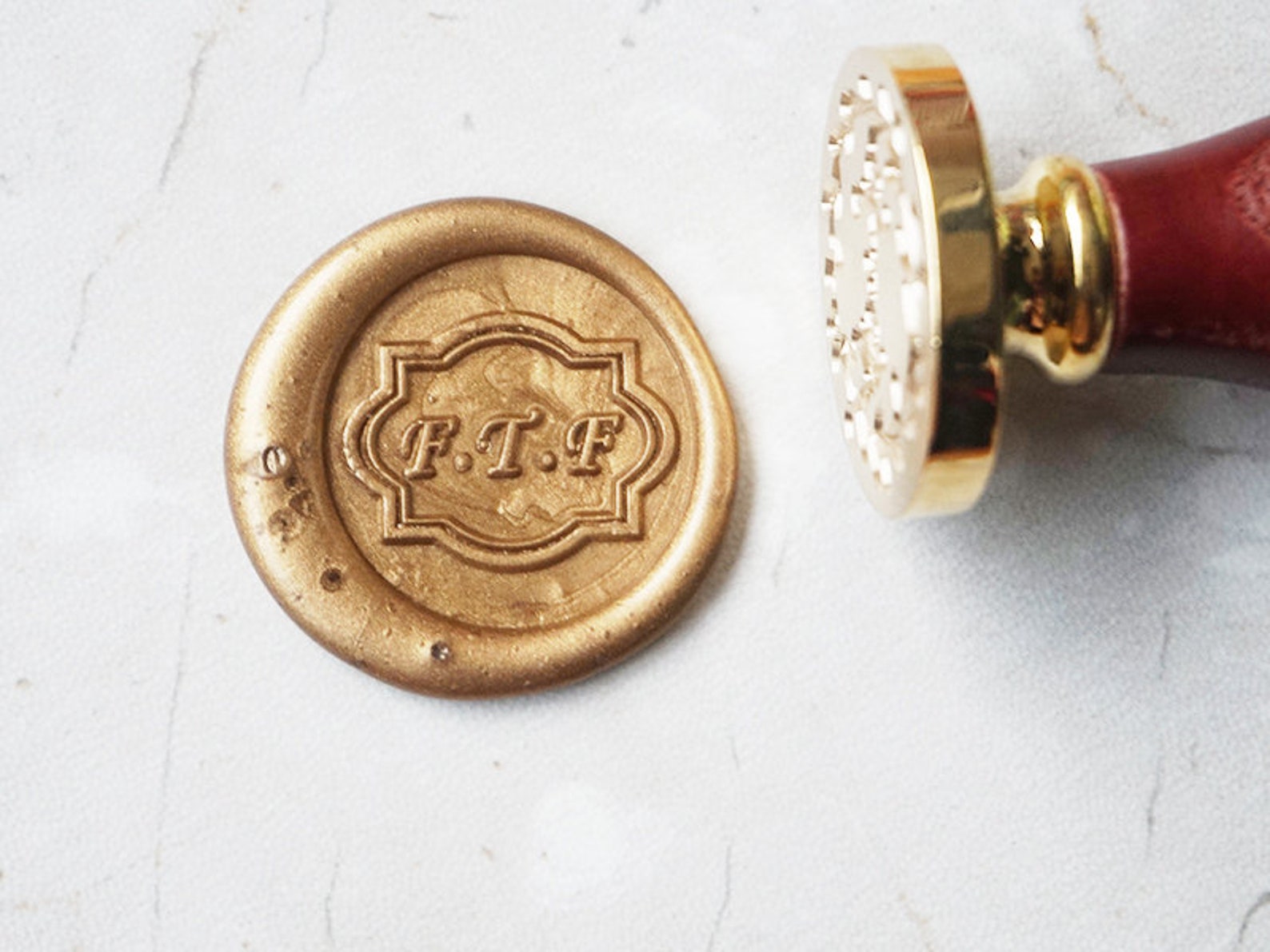 Rectangle Monogram Wax Seal Stamp Personalized Initial | Etsy