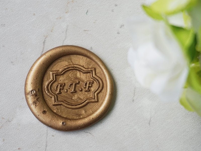 Rectangle Monogram Wax Seal Stamp Personalized Initial | Etsy