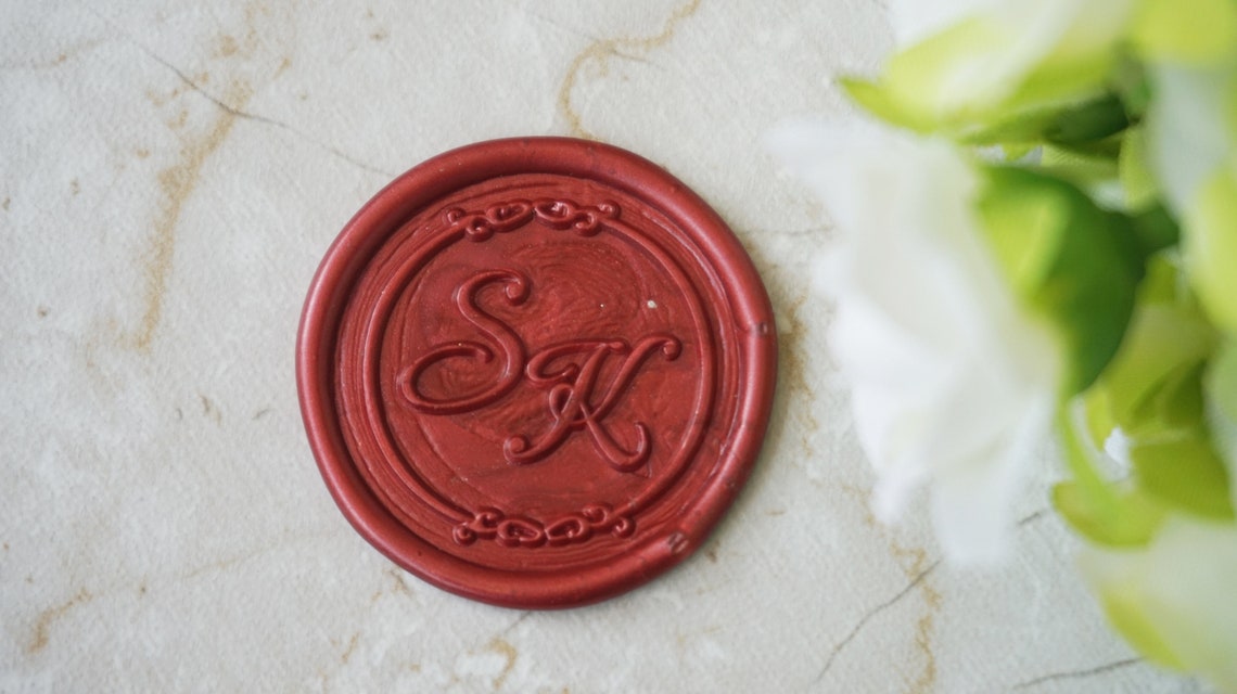 Initials Wax Seal Stamp Custom Sealing Wax Stamp Kit Wax | Etsy