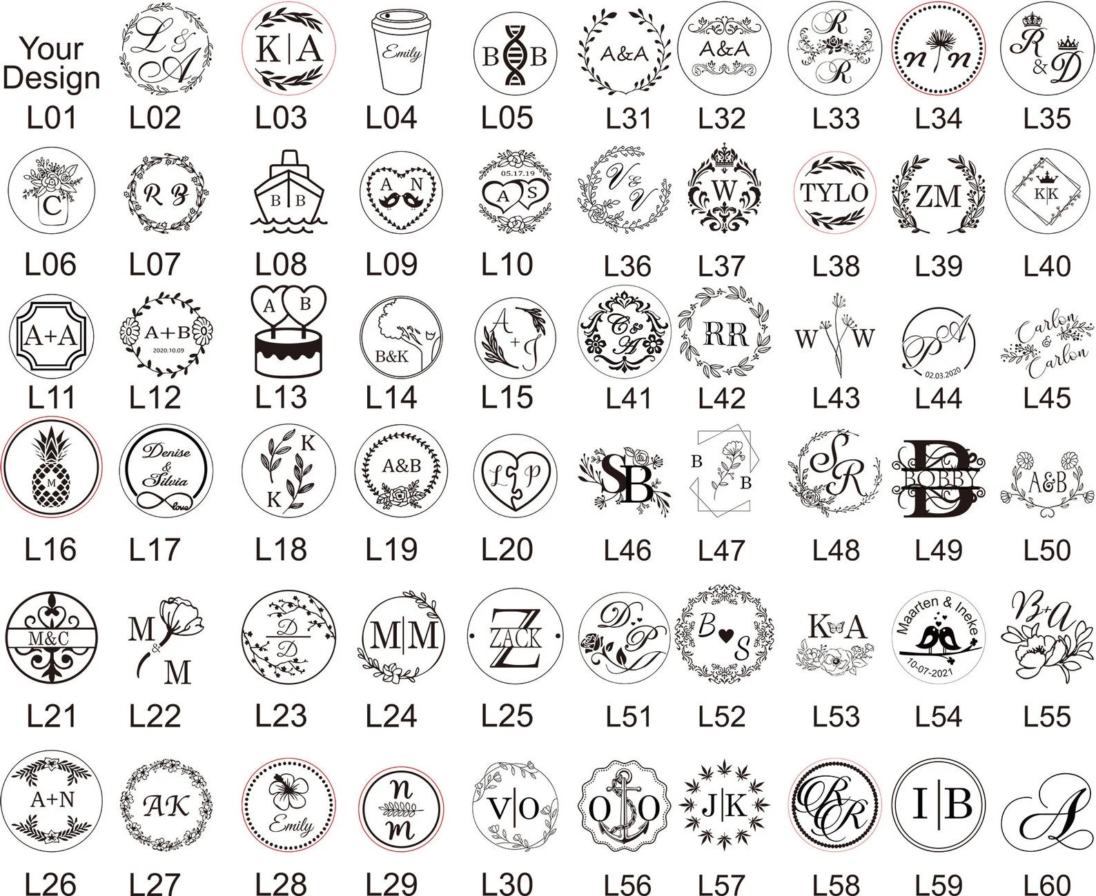 Custom Double Initial Wax Seal Stamp Personalized 2 Monogram - Etsy