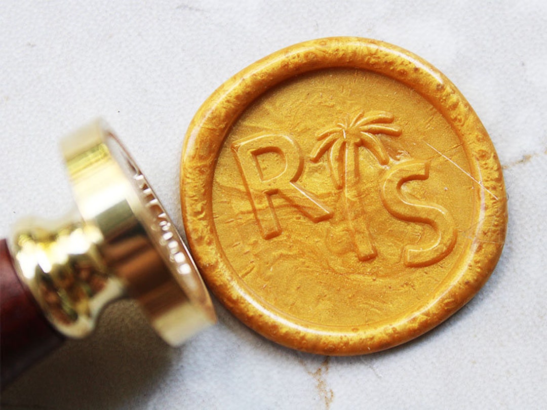 Personalized Initials With Palm Tree Wax Seal Stamp / Custom Wax Seal ...
