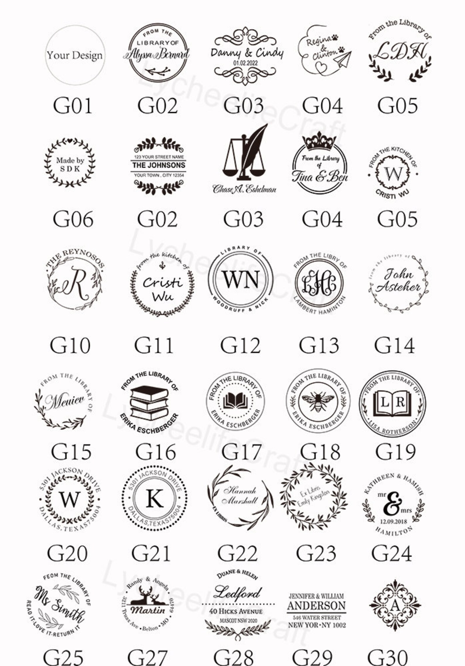 Personal Library Embosser Custom Library Book Stamp Hand | Etsy