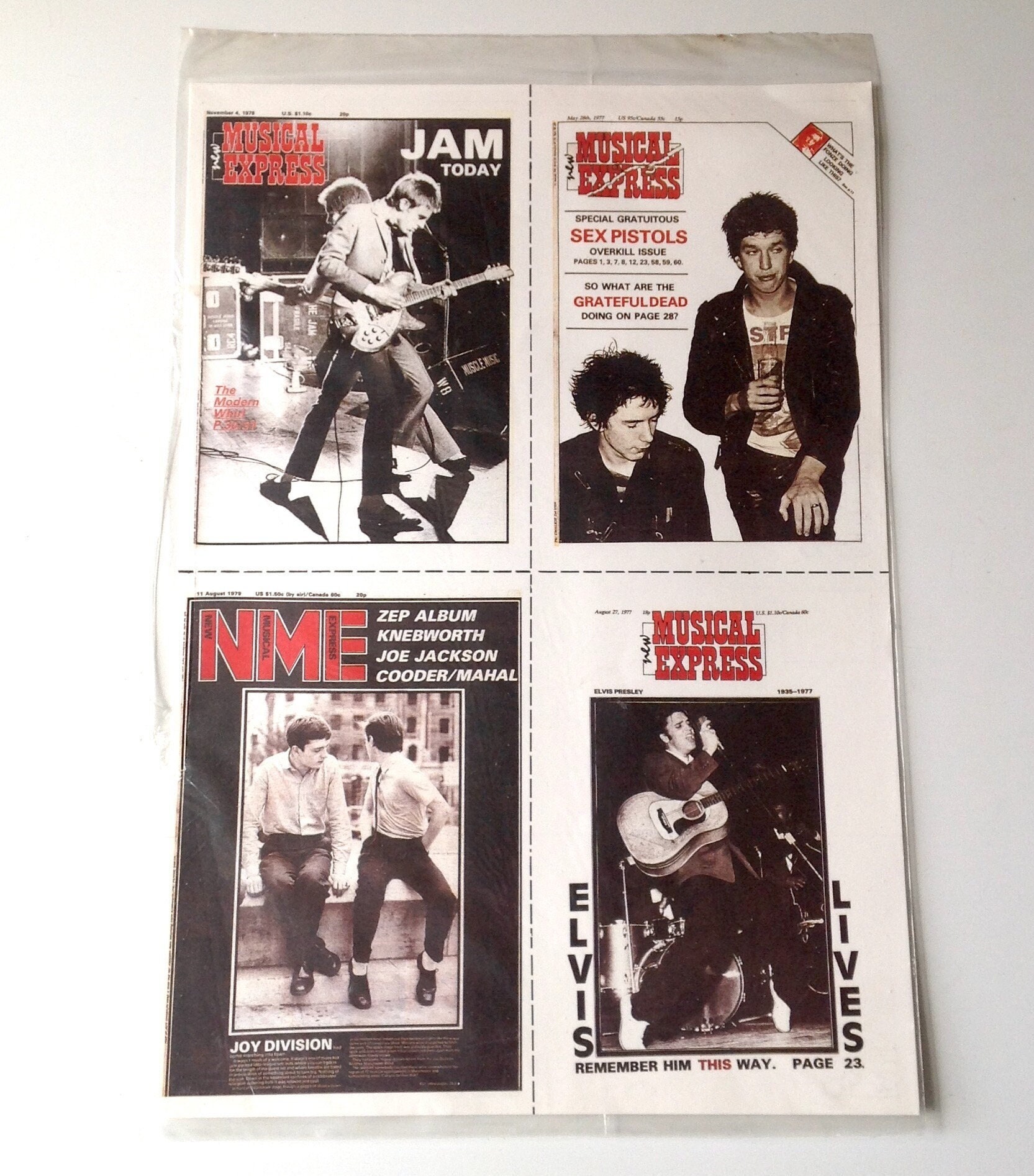 NME Magazine Postcards X 4 the Jam Joy Division Sex - Etsy