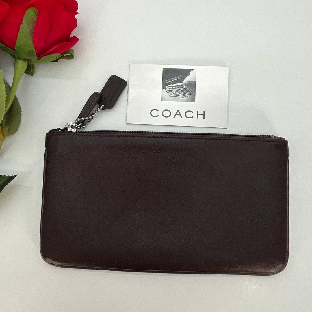 Vintage Coach Small Flat Cosmetic Case 6990 Brown - Etsy