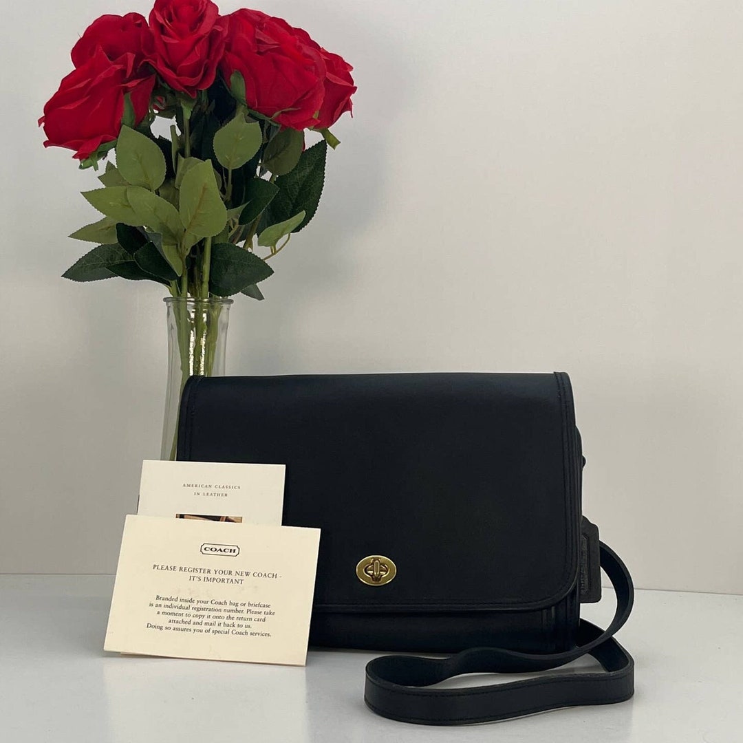 Vintage Coach Ridgefield Flap Bag 9812 Black USA 1999 - Etsy