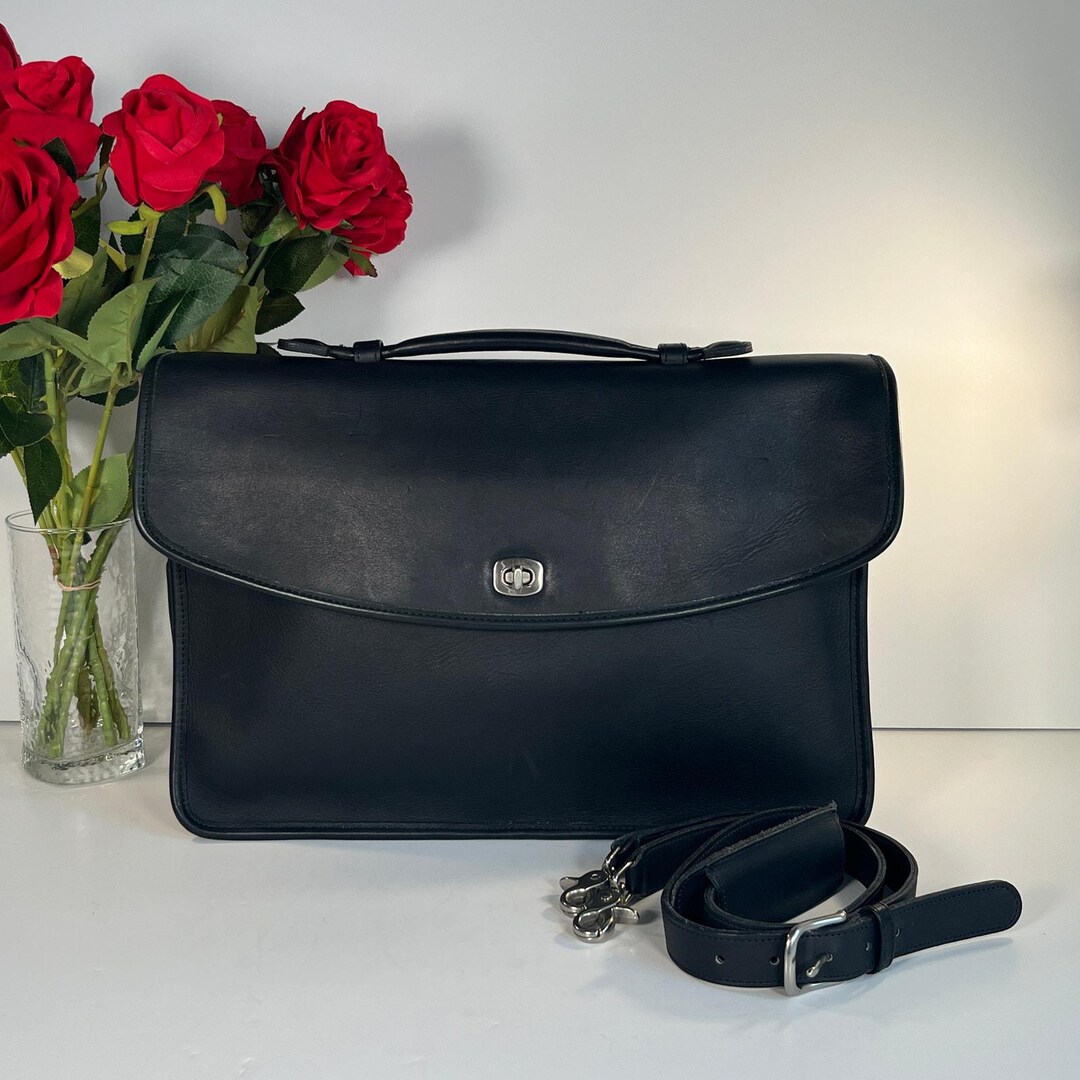 Vintage Coach Lexington Briefcase 5265 Black Nickel 1997 USA - Etsy
