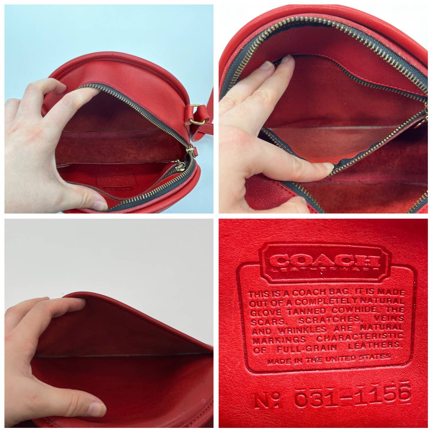 Vintage Coach Chester Bag 9901 USA Red - Etsy