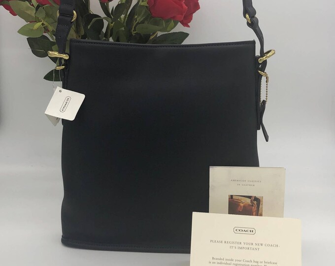 COACH Vintage the Sling Dark Green Leather Ruck Sack Drawstring Duffle ...