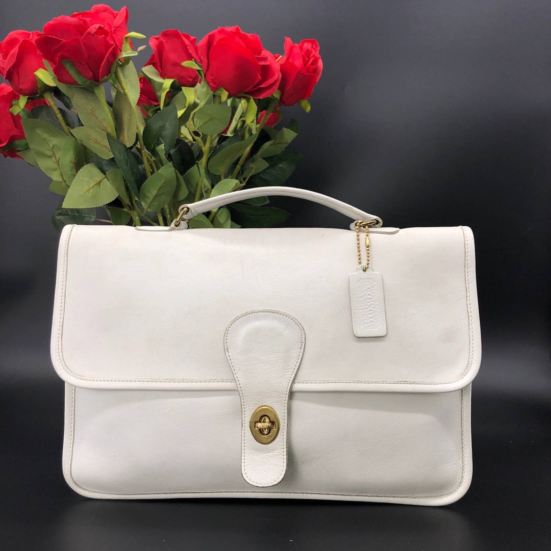 RARE Vintage Coach Pre-creed 1970's School Bag Clutch 9390 White - Etsy
