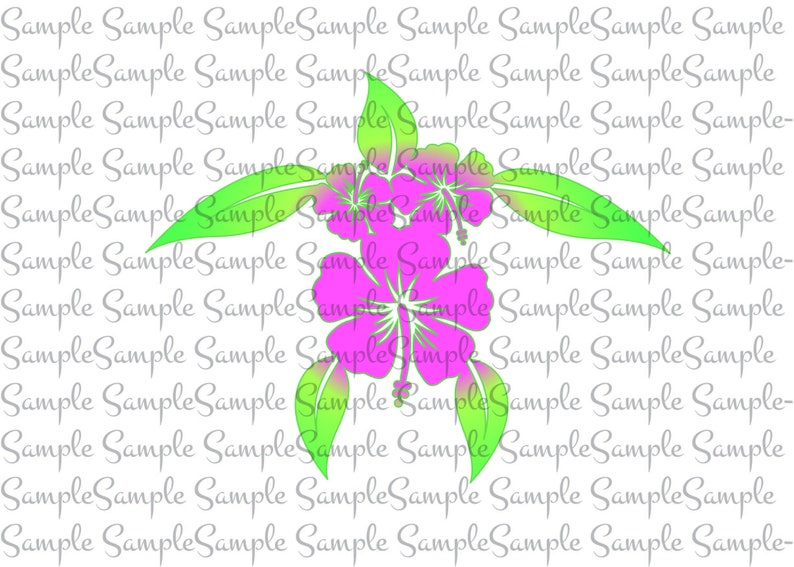 Hibiscus Sea Turtle SVG - Etsy