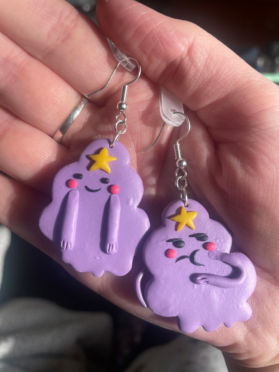 Lumpy Space Princess Adventure Time Hand Made Polymer Clay Earrings. - Etsy