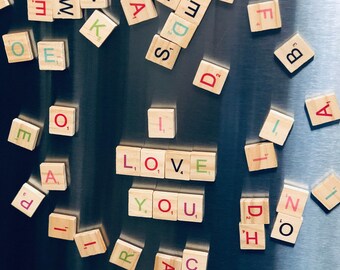 Scrabble Letter Fridge Magnets. - Etsy