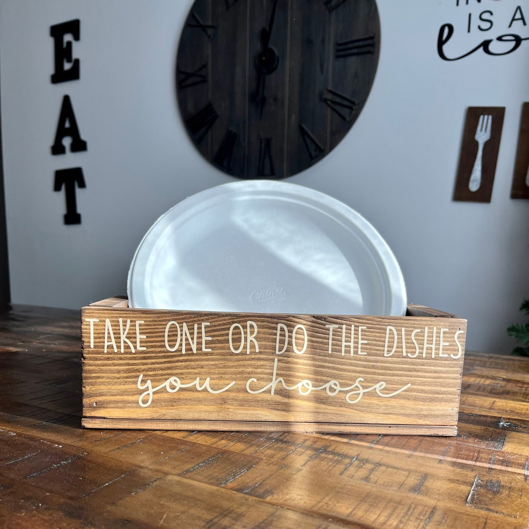 Paper Plate Box | Paper Plate Holder | Kitchen Aesthetic | Pick One or ...
