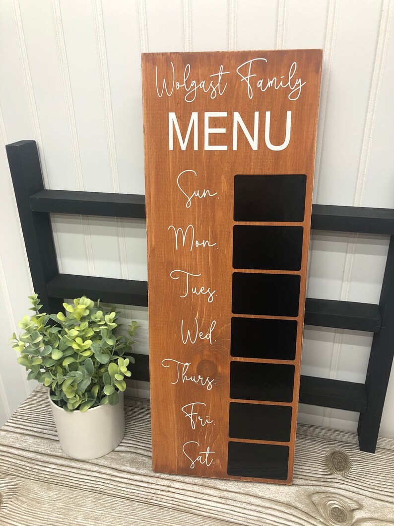 Personalized Family Menu Sign Menu Dining Room Signs - Etsy