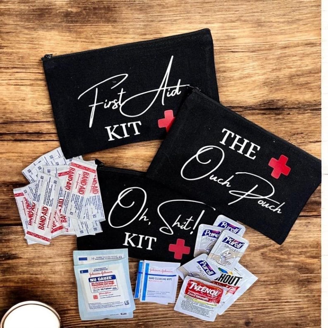 First Aid Zippered Pouch | Travel First Aid Kit | Oh Shit Kit | Ouch ...