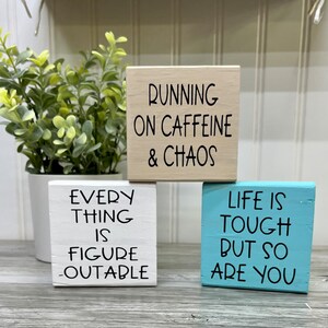 Custom Mini Wood Blocks Inspirational Blocks Home Decor Desk Decor ...