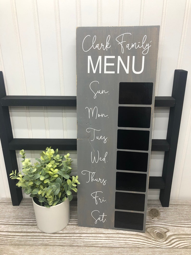 Personalized Family Menu Sign Menu Dining Room Signs - Etsy