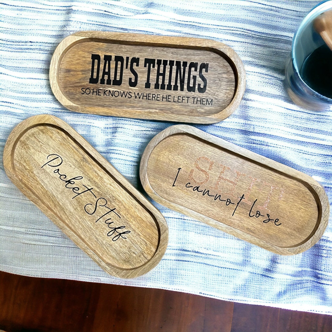 Wooden Tray | Key Dish | Ring Dish | Dad's Things | Pocket Stuff | Shit ...