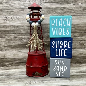 Mini Nautical Wood Blocks | Home Decor | Nautical Decor | Nautical ...