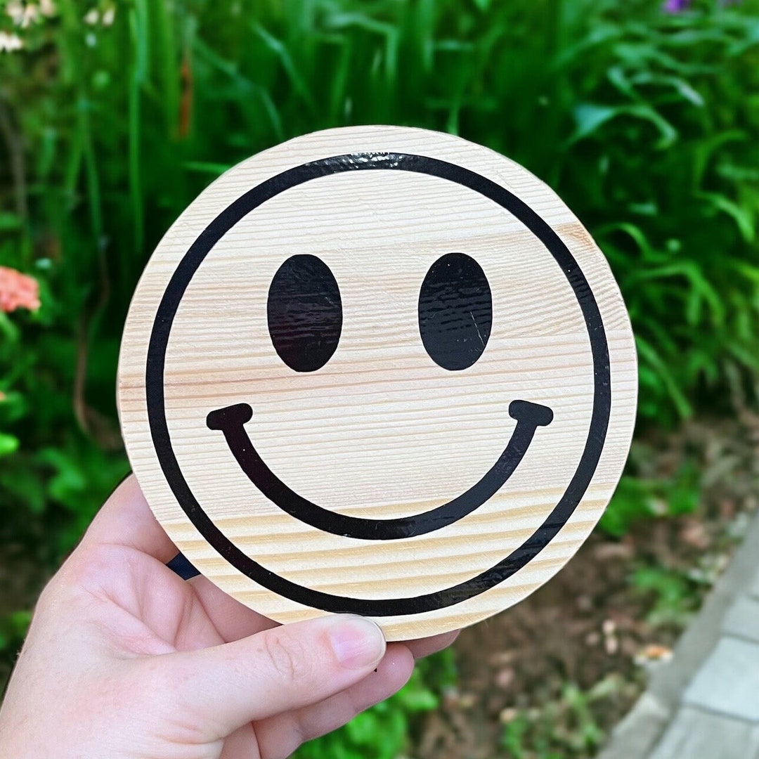 Smiley Face Wood Sign | Good Vibes | Happy | Decor | Wood Sign | Kids ...